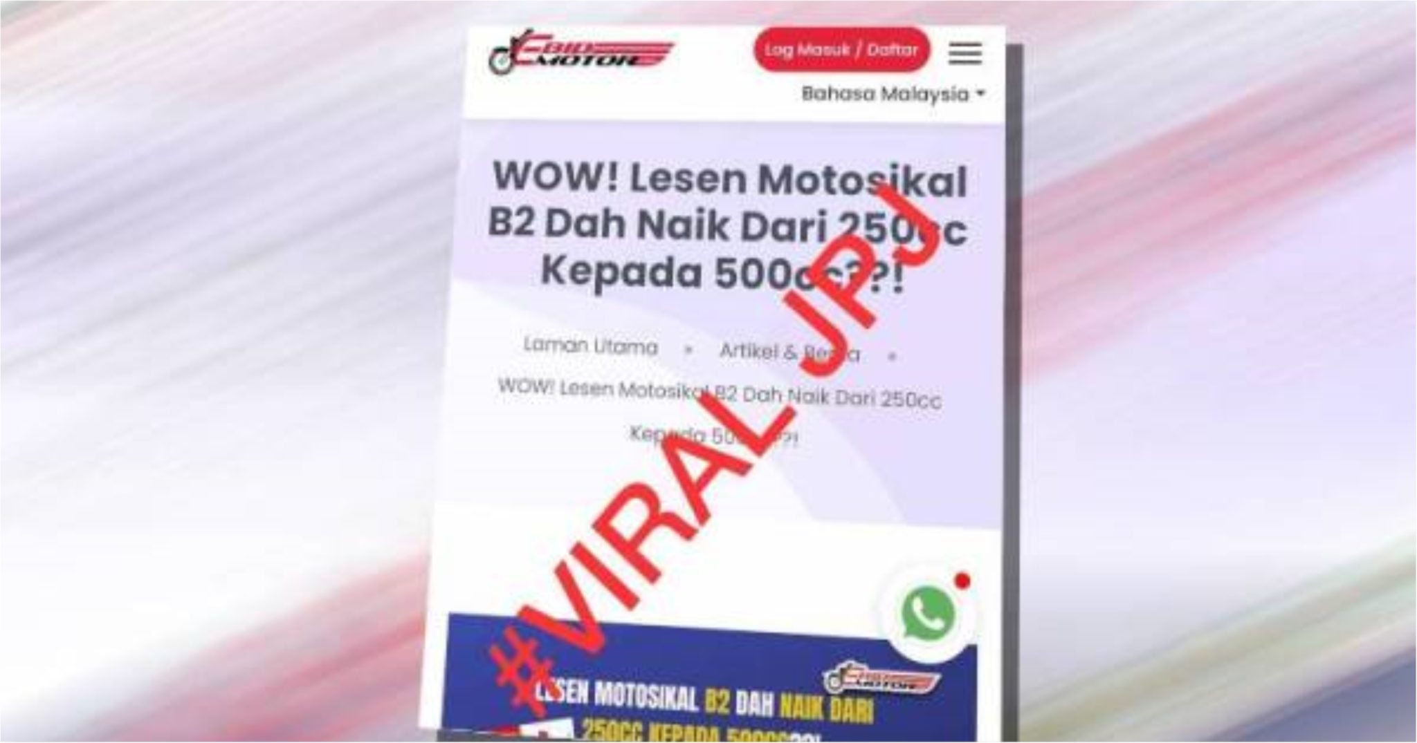Tular lesen B2 dinaikkan hingga 500cc, ini penjelasan JPJ | Motoqar