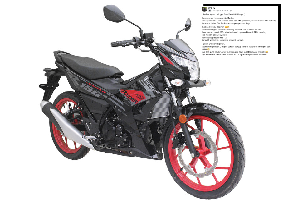 ‘Kapcai standard paling power, lagi sedap dari 135LC,” pemilik Raider ...