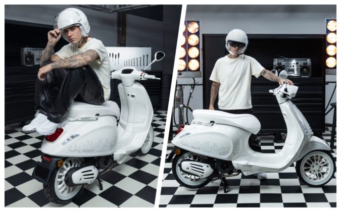 Justin Bieber X Vespa - Warna putih corak api, harga bermula RM28K ...