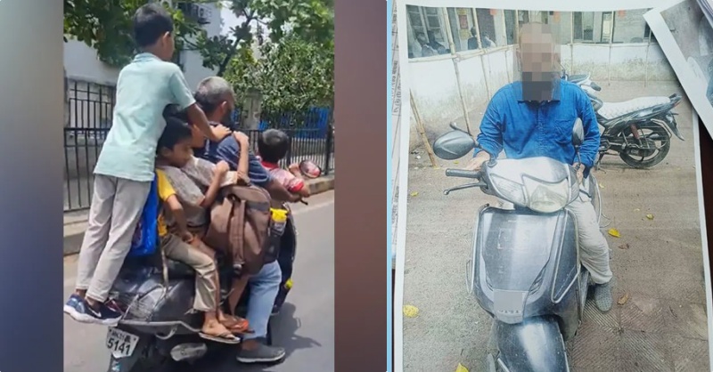 Polis tahan lelaki bonceng tujuh kanak-kanak | Motoqar