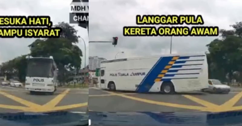 PDRM siasat bas ‘Polis KL’ buat pusingan ‘U’ haram hingga langgar Wira ...